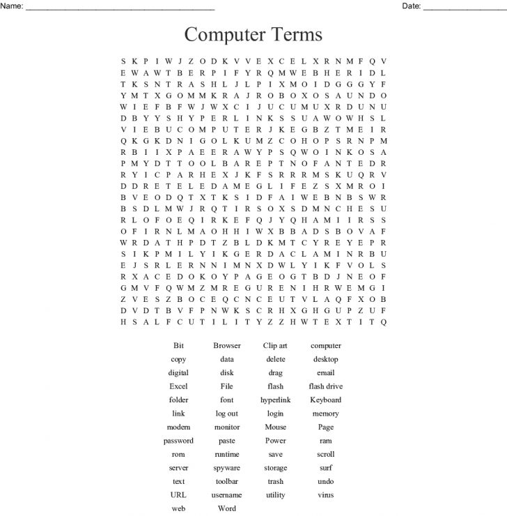 Computer Terms Word Search Wordmint Word Search Printable