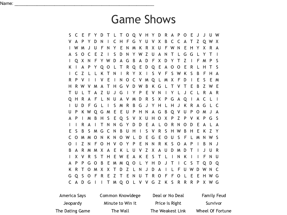 Printable Wheel Of Fortune Word Search Word Search Printable